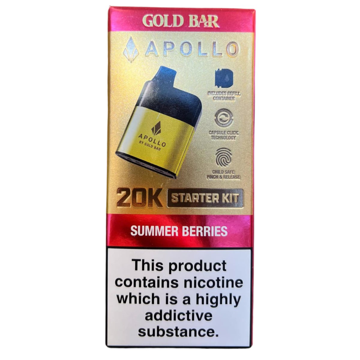 GOLD BAR APOLLO 20K VAPE KIT – Pencig
